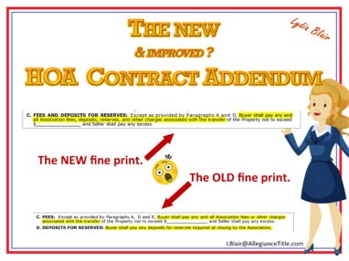 Title Tip: The New HOA Addendum And a Seller Surprise - CandysDirt.com